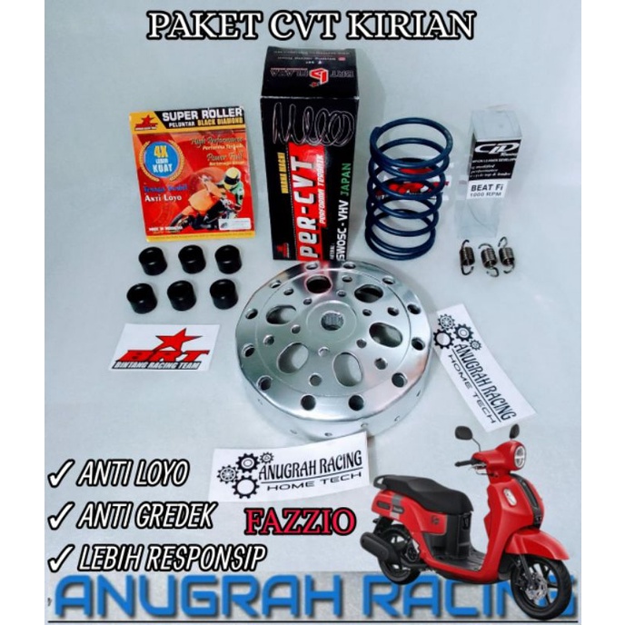 Jual PAKET UPGRADE CVT KIRIAN ANTI GREDEK ANTI LOYO YAMAHA FAZZIO 125 ...