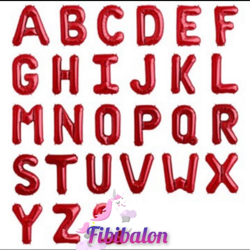 Jual Balon Foil Huruf & Angka Merah Polos 40cm | Shopee Indonesia