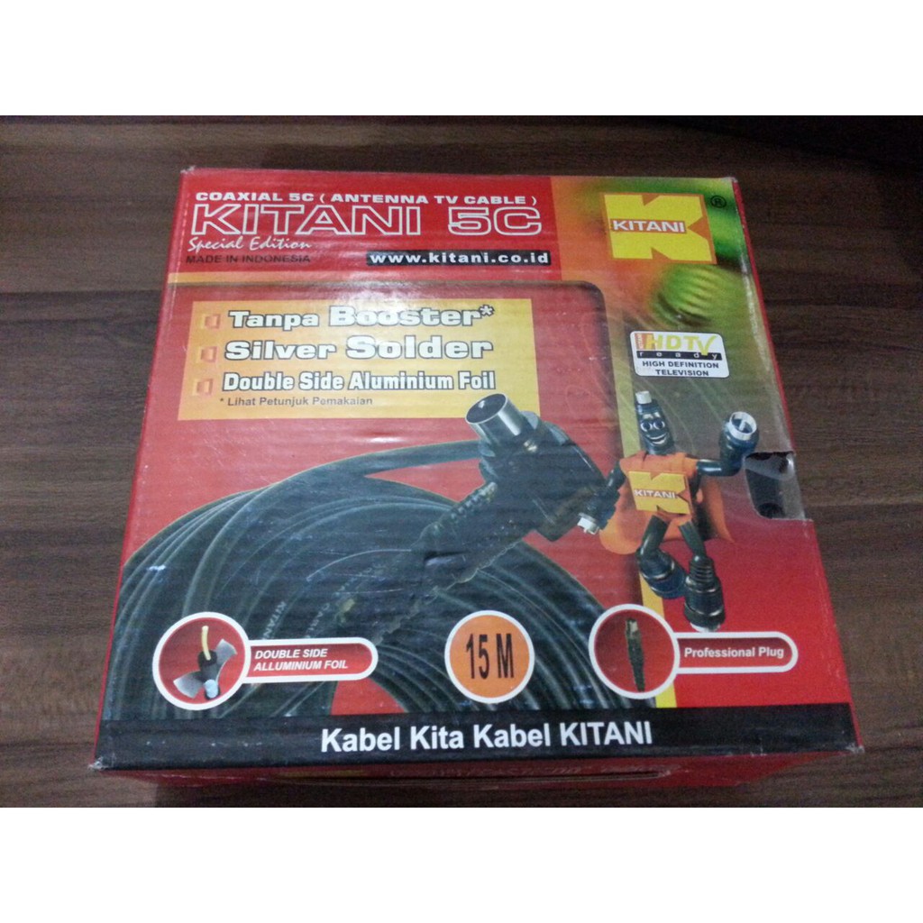 Jual KABEL ANTENA TV tanpa booster Kitani 5C, panjang 15M Merk KITANI | Shopee Indonesia