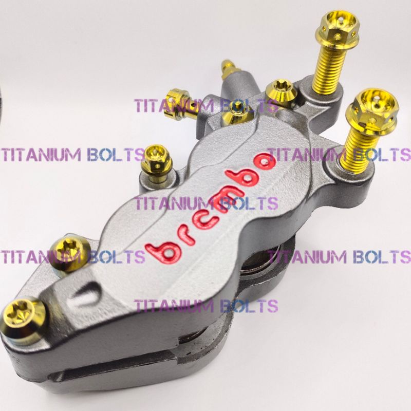 Jual Baut Tojosan Kaliper Brembo 2 Piston 4 Piston Set Titanium Bolts GR5 Titanium Brembo 4P 2P ...