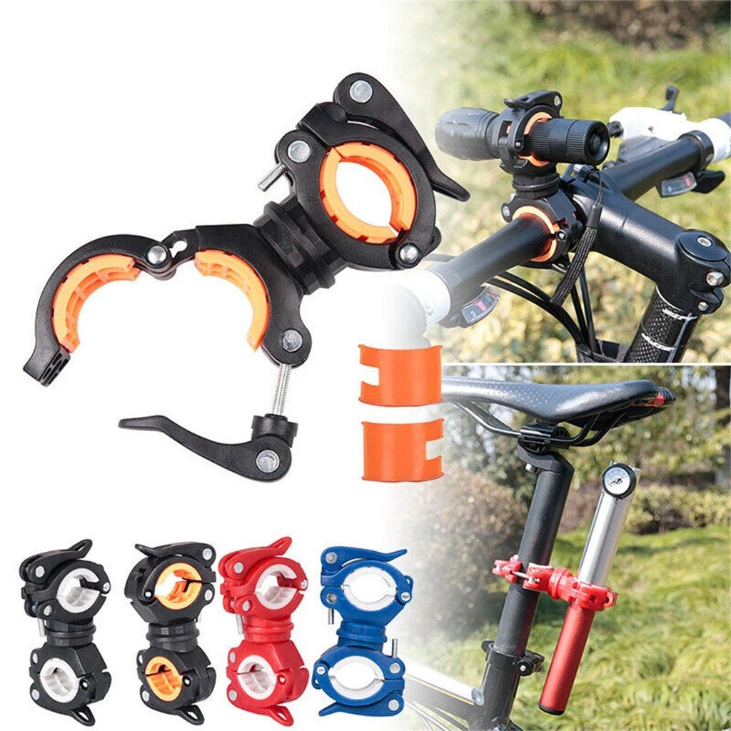 Jual Bike Handle Bar Clamp Led Flashlight Holder Rotary Sepeda Jepit ...