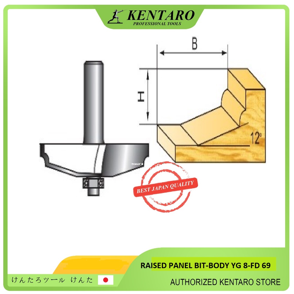 Jual MATA MESIN TRIMMER PROFIL PROFILE RAISED PANEL BIT-BODY YG 8-FD 69 ...