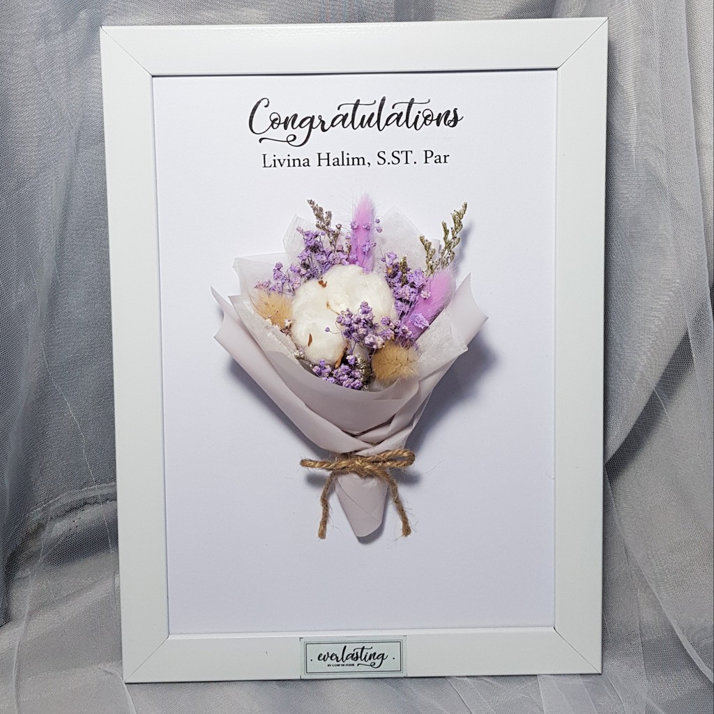 Jual A4 3D Flower Frame Dried Bouquet in Frame | Bingkai Foto Bingkai ...