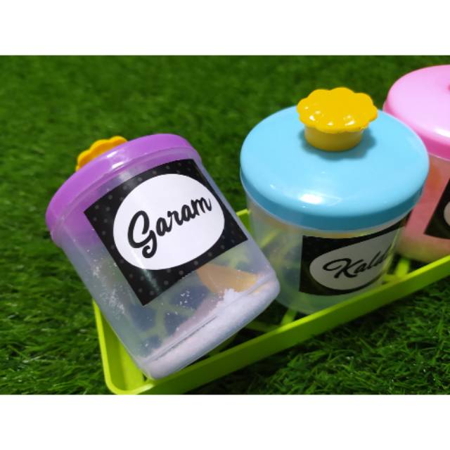Jual Stiker Nama Bumbu Label dapur garam gula merica teh kopi msg beras ...