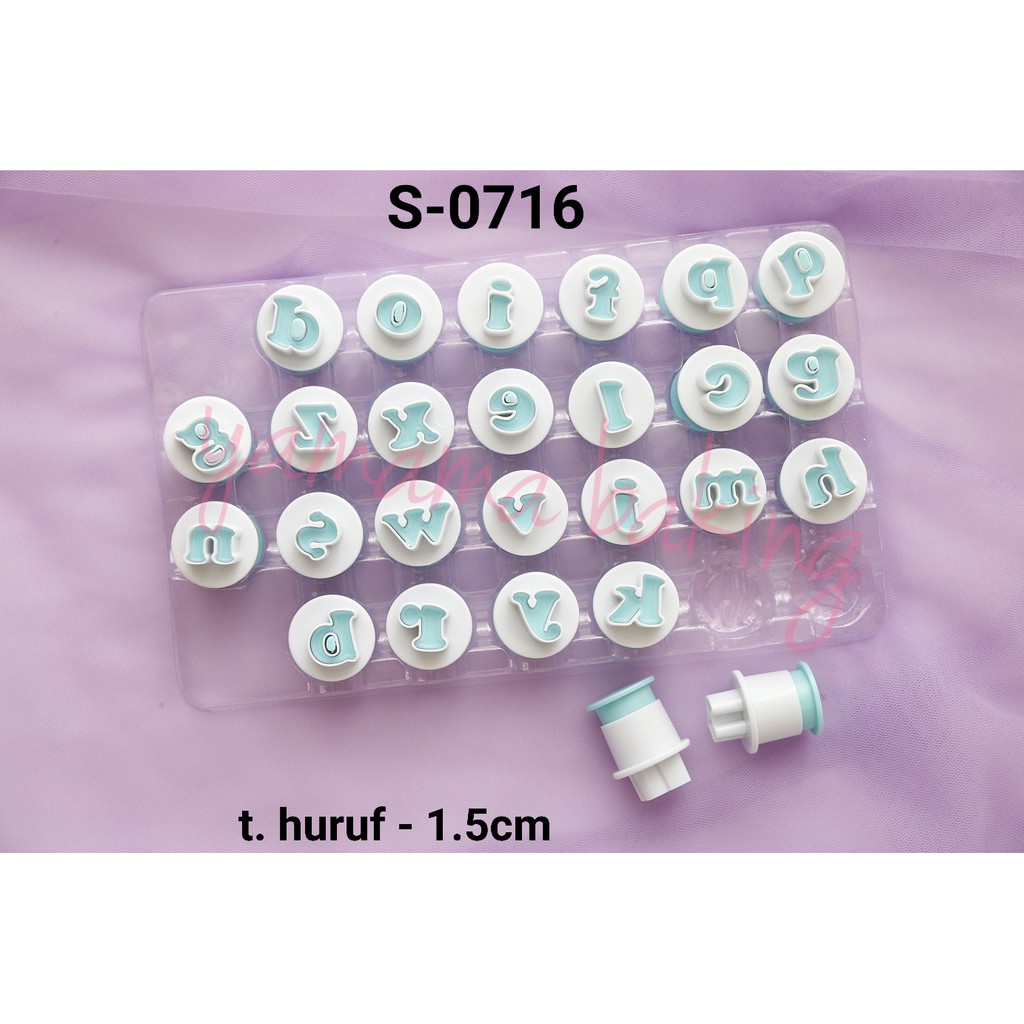 Jual S-0716 Plunger cutter huruf abjad abc fondant tool set yamama ...