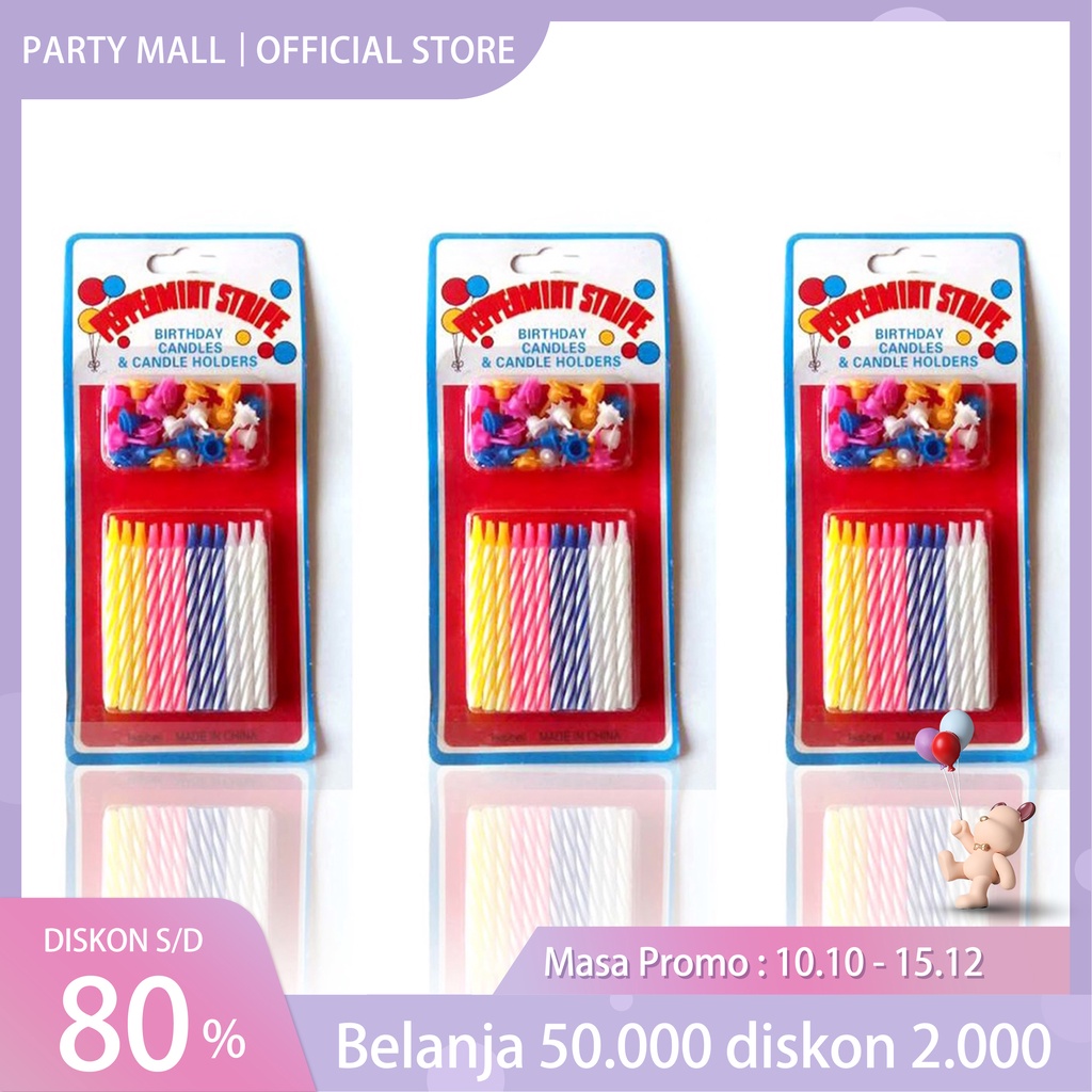 Jual Lilin Ulang Tahun / Birthday Candle / Lilin Peppermint Ulang Tahun ...