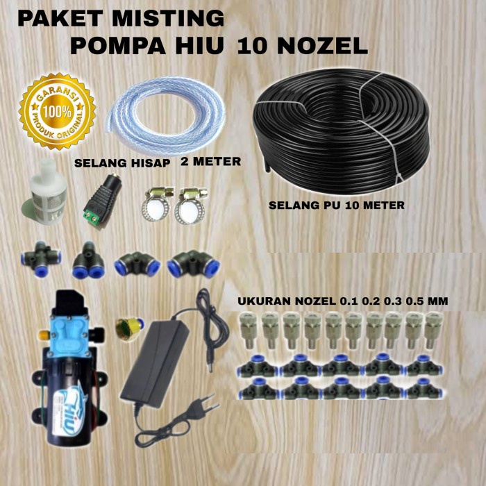 Jual PAKET MISTING 10 TITIK NOZZLE / KABUT / SPRAY /POMPA DC 12 HIU 100 ...