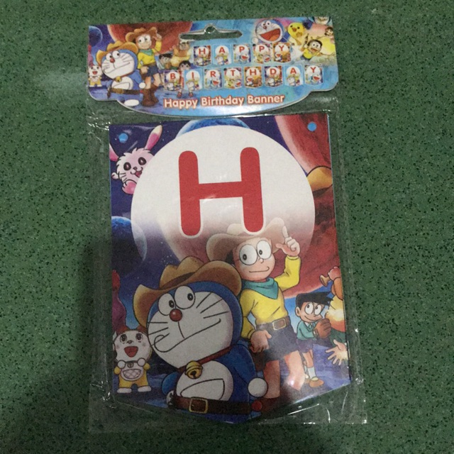 Jual Banner flag happy birthday doraemon | Shopee Indonesia