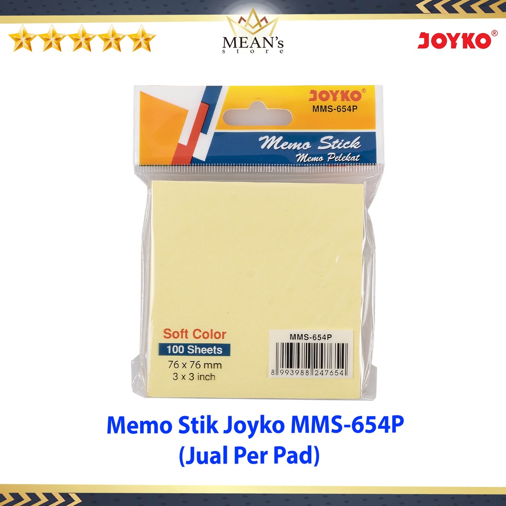 Jual Memo Stik Joyko MMS 654P Kuning / Sticky Notes 654 P / Notes ...