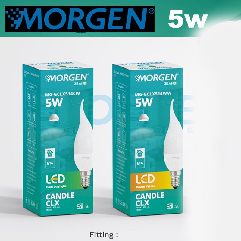 Jual lampu led candle e14 e27 5w aladin / cabe Morgen clx cly putih ...