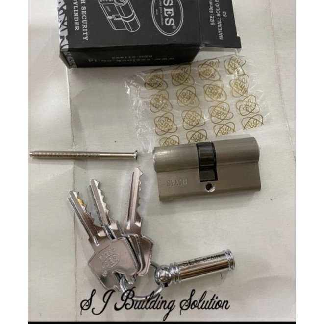 Jual Silinder Cylinder kunci pintu Besar SES Italy 3 anak kunci bagus kuat | Shopee Indonesia