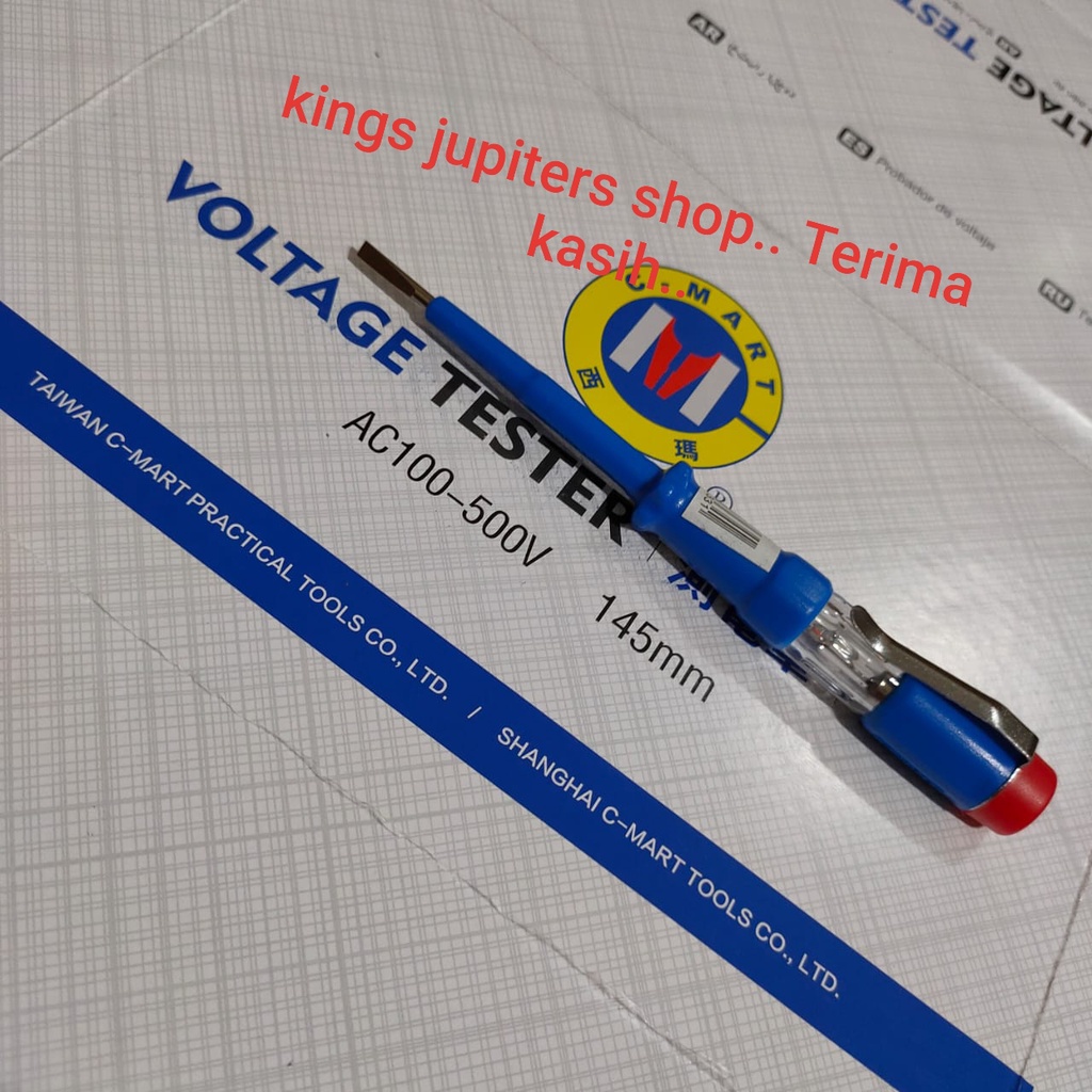 Jual kuat CMART bisa 100V sd 500V TESPEN OBENG listrik TEST PEN atau ...