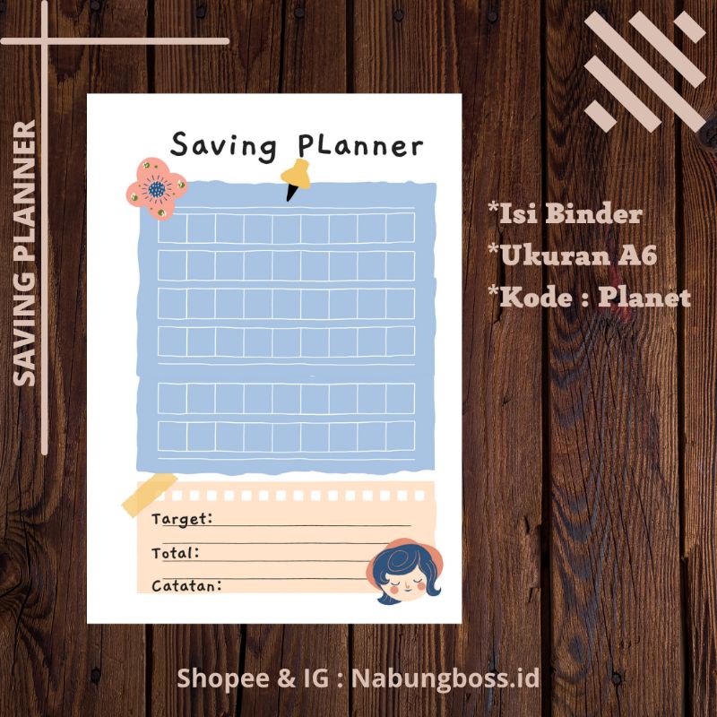 Jual Saving Challenge / Saving Planner / Tantangan Menabung / Kertas Binder A6 | Shopee Indonesia