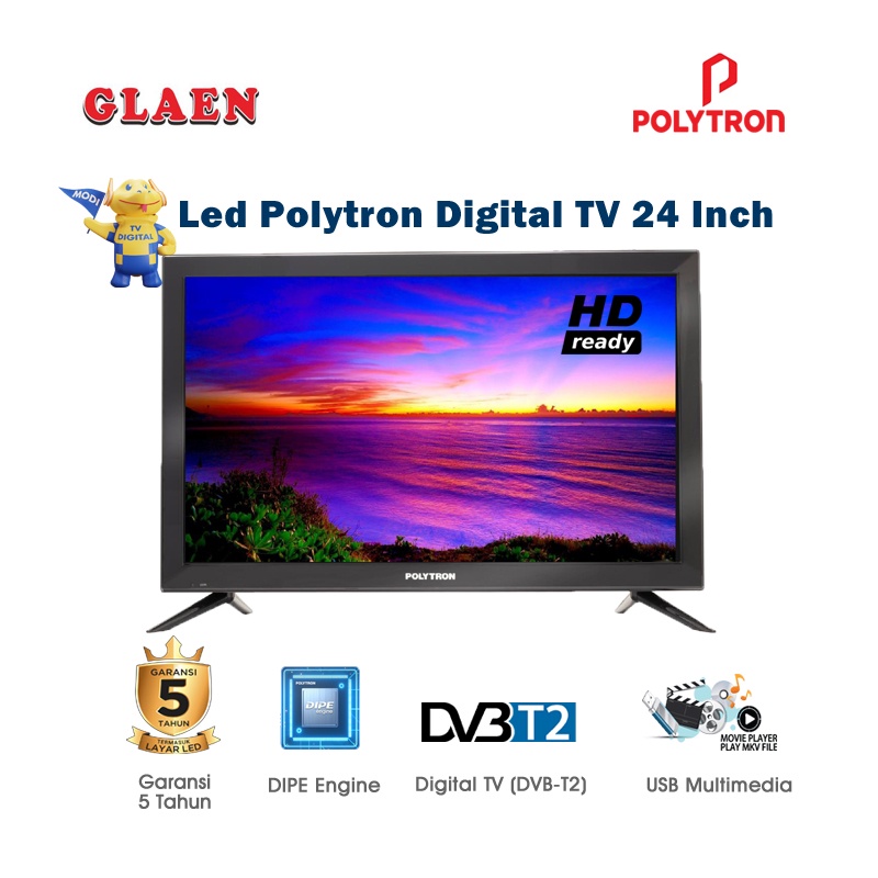 Jual Led Tv Digital Polytron 24 Inch PLD-24V0853 | Tv Led Polytron Digital 24 Inch | Shopee ...