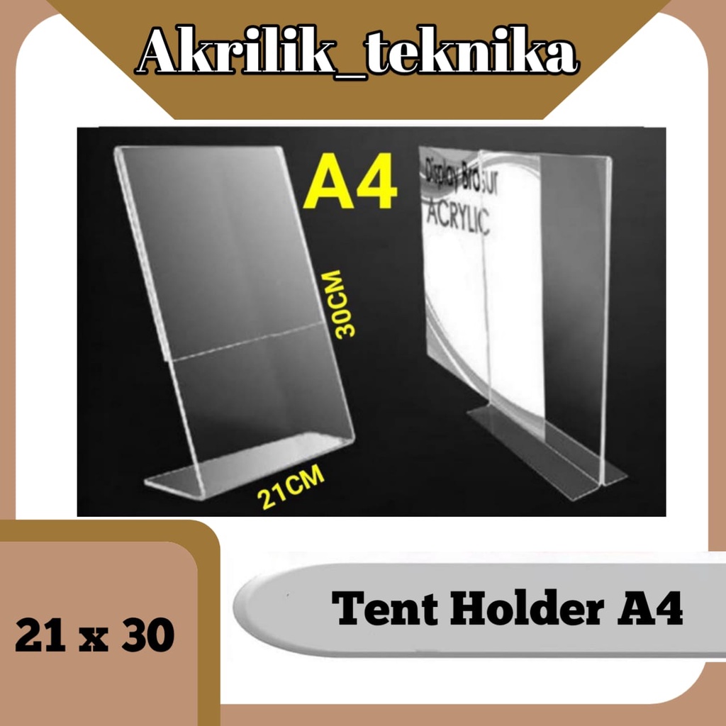 Jual Tempat brosur Akrilik A4/ Tent card Akrilik / Tent holder Akrilik ...
