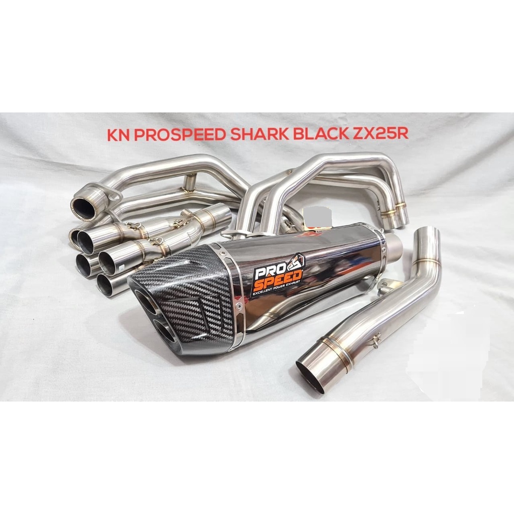 Jual Knalpot zx25r PRospeed shark black zx 25r 4 cyclinder full system ...