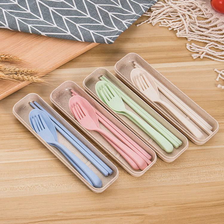 Jual CUTLERY SET PERALATAN MAKAN WHEAT STRAW GANDUM JERAMI SENDOK GAR ...