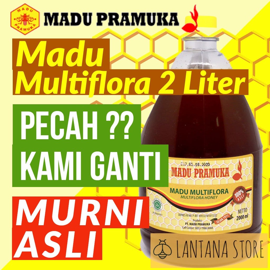Jual MADU PRAMUKA MULTIFLORA 2 LITER / 2000 ML RAW HONEY MENTAH ASLI ...