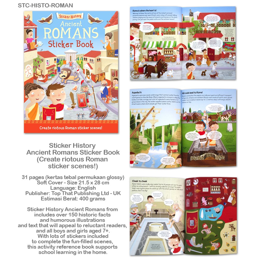 Jual BUKU ANAK : Sticker History Ancient Romans Sticker Book (Create ...