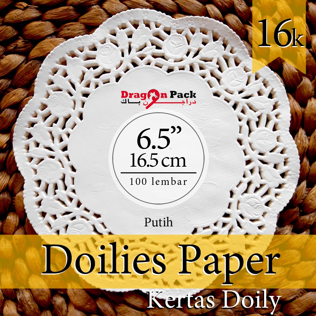 Jual Kertas Doilies Paper 6.5" ( 16.5cm ) isi 100 lembar Kertas Alas ...