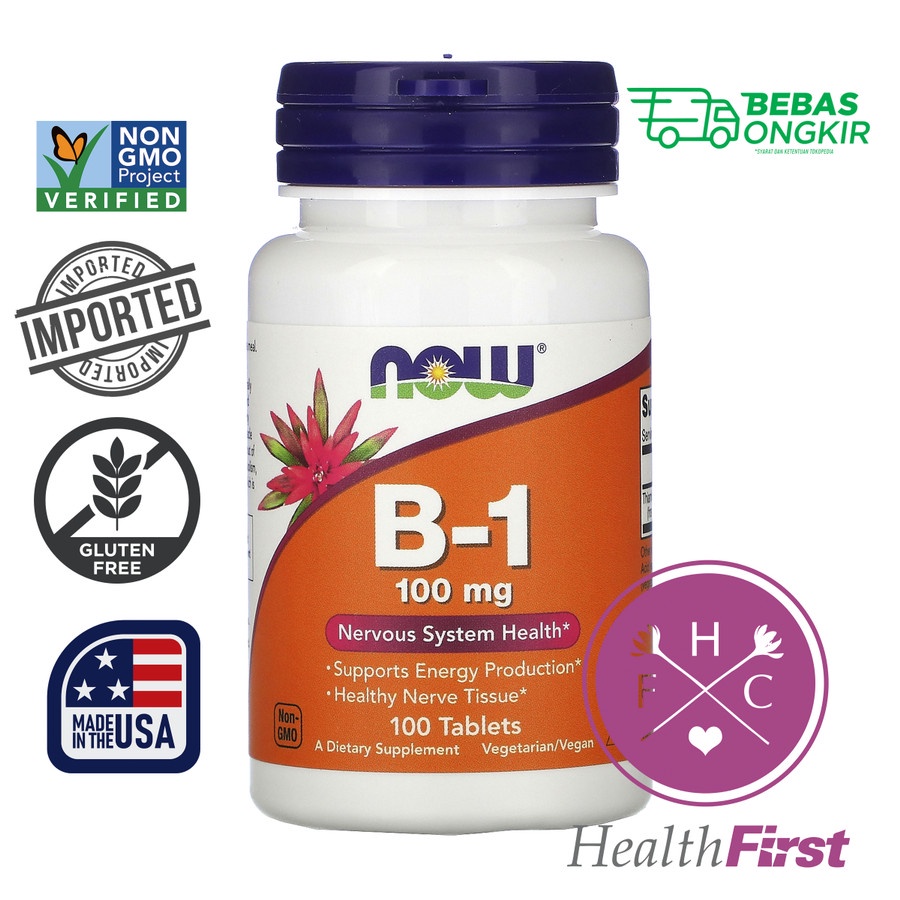 Jual Now Foods B-1 B1 100 mg 100 Tablets | Shopee Indonesia