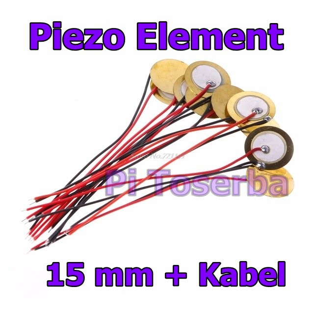Jual Piezo Electric Ceramic Buzzer 15mm 20mm 27mm 35mm Element Sensor Sound Disc dan Kabel ...