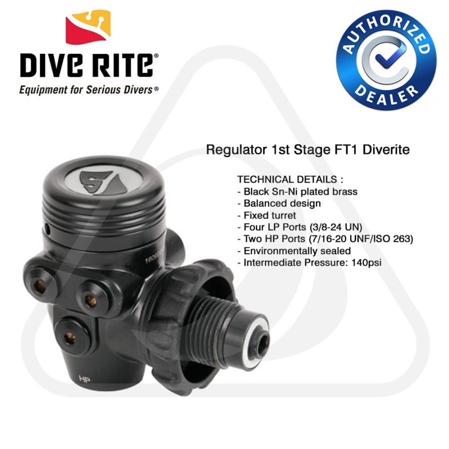 Jual Regulator First 1st Stage FT1 Dive Rite Turret Din BCD Tech Diving ...