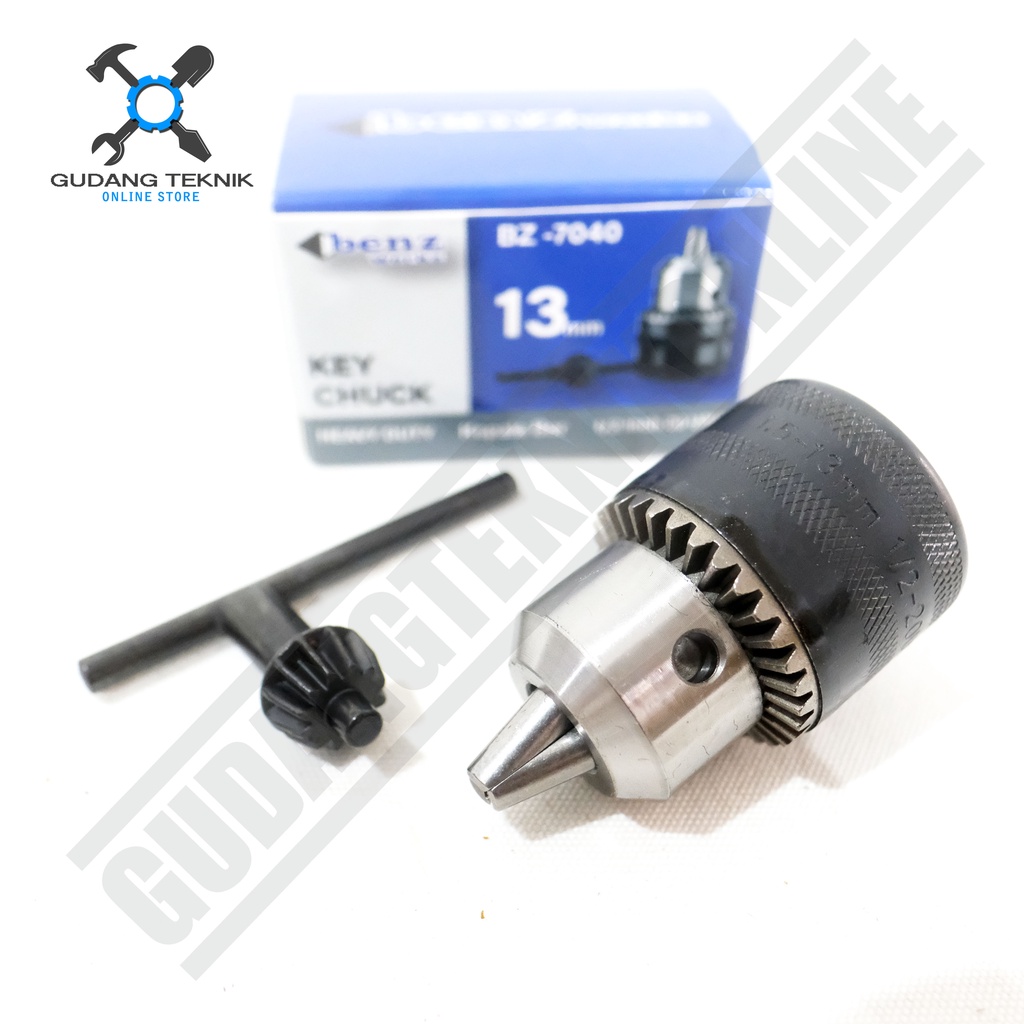 Jual Kepala Bor 13mm 1/2" 20 UNF BENZ BZ7040 / Screw Drill Key Chuck 13 ...