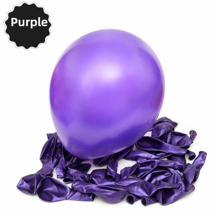Jual balon latex metalik / balon karet polos perpack 12 inch ( isi 100 ...