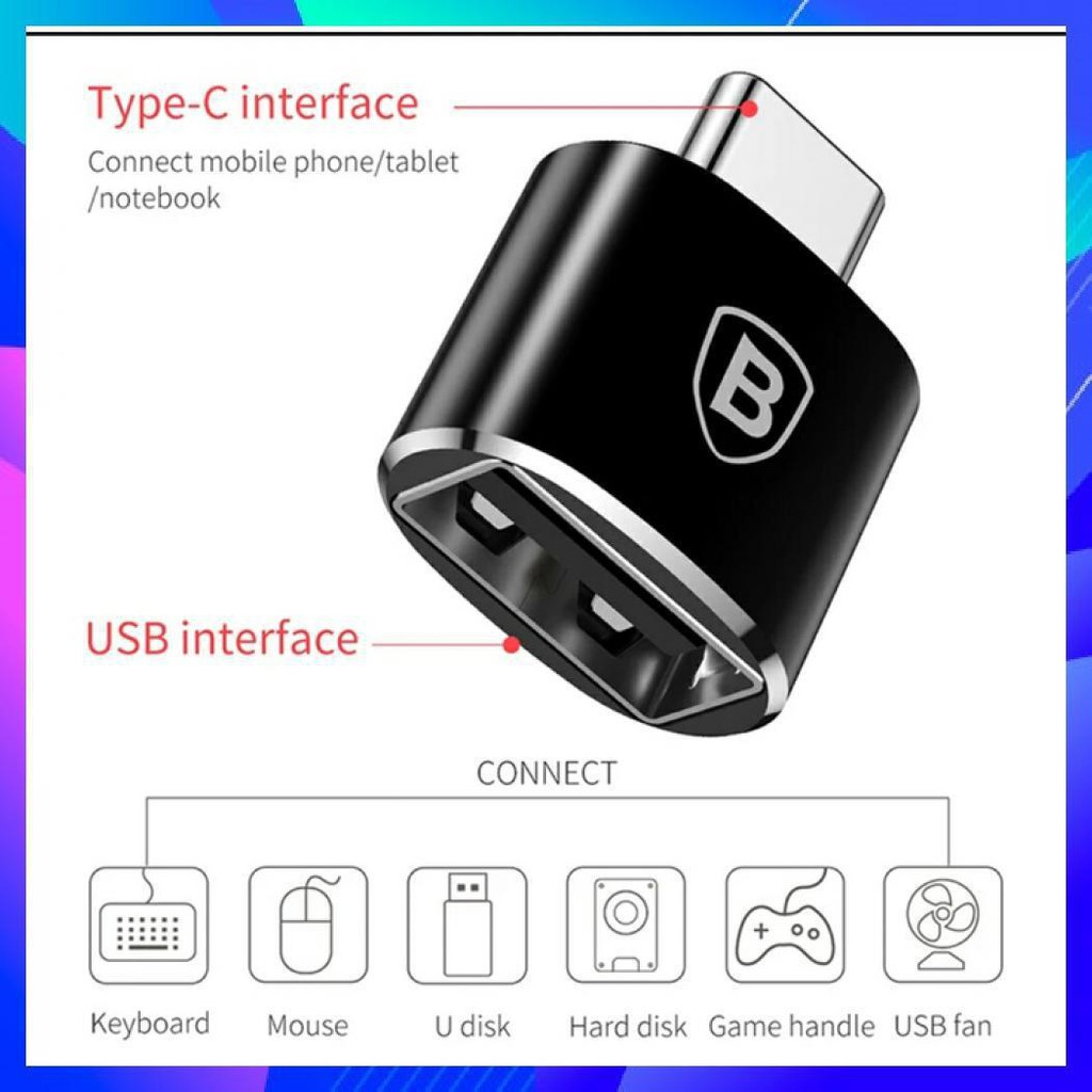 Jual Baseus Otg Usb Female To Type C Male Adapter Converter Otg Type C ...