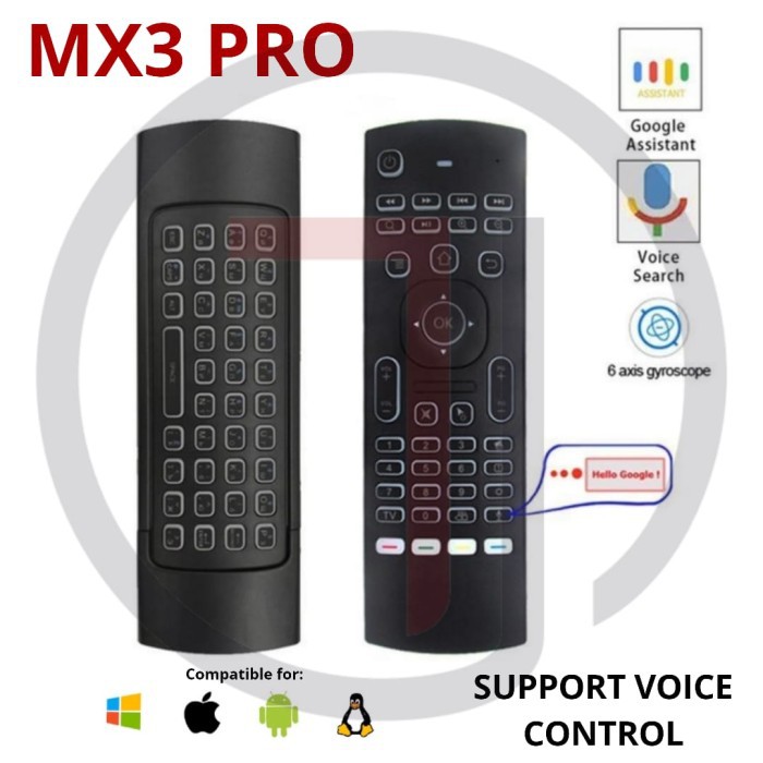 Jual MX3 PRO AIRMOUSE KEYBOARD BACKLIGHT DAN VOICE CONTROL SERI TERBAIK ...