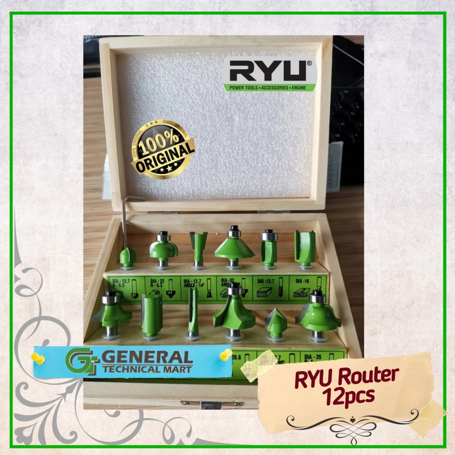 Jual RYU mata profil set kayu Trimmer Router 12pcs | Shopee Indonesia