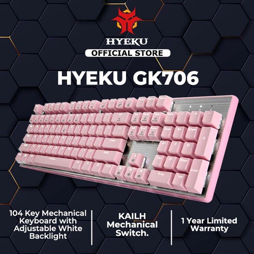 Jual HYEKU GK706 Wired Gaming Mechanical Keyboard 104 Keys Metal Bezel ...