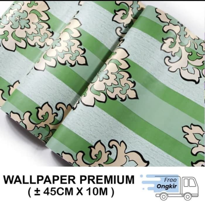Jual Wallpaper BATIK SALUR HIJAU GOLD Wall Sticker Dinding 9M x 45Cm | Shopee Indonesia
