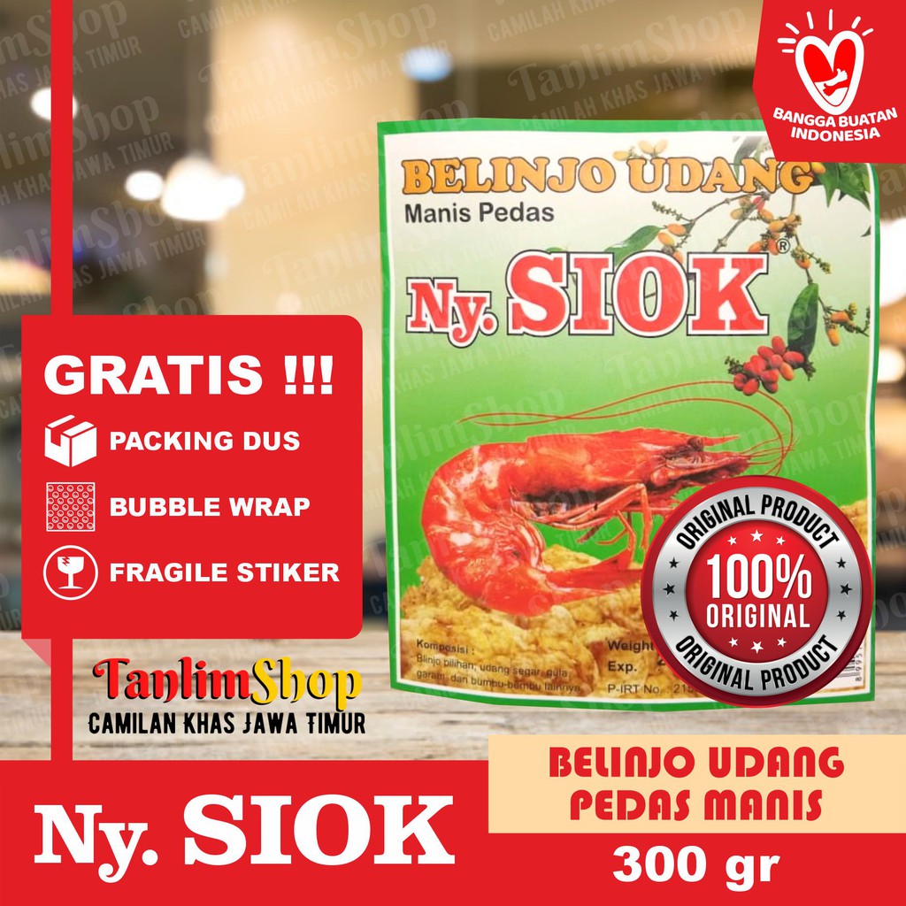 Jual Kerupuk Blinjo Belinjo Udang Pedas Manis Ny Siok - 300gr | Shopee ...
