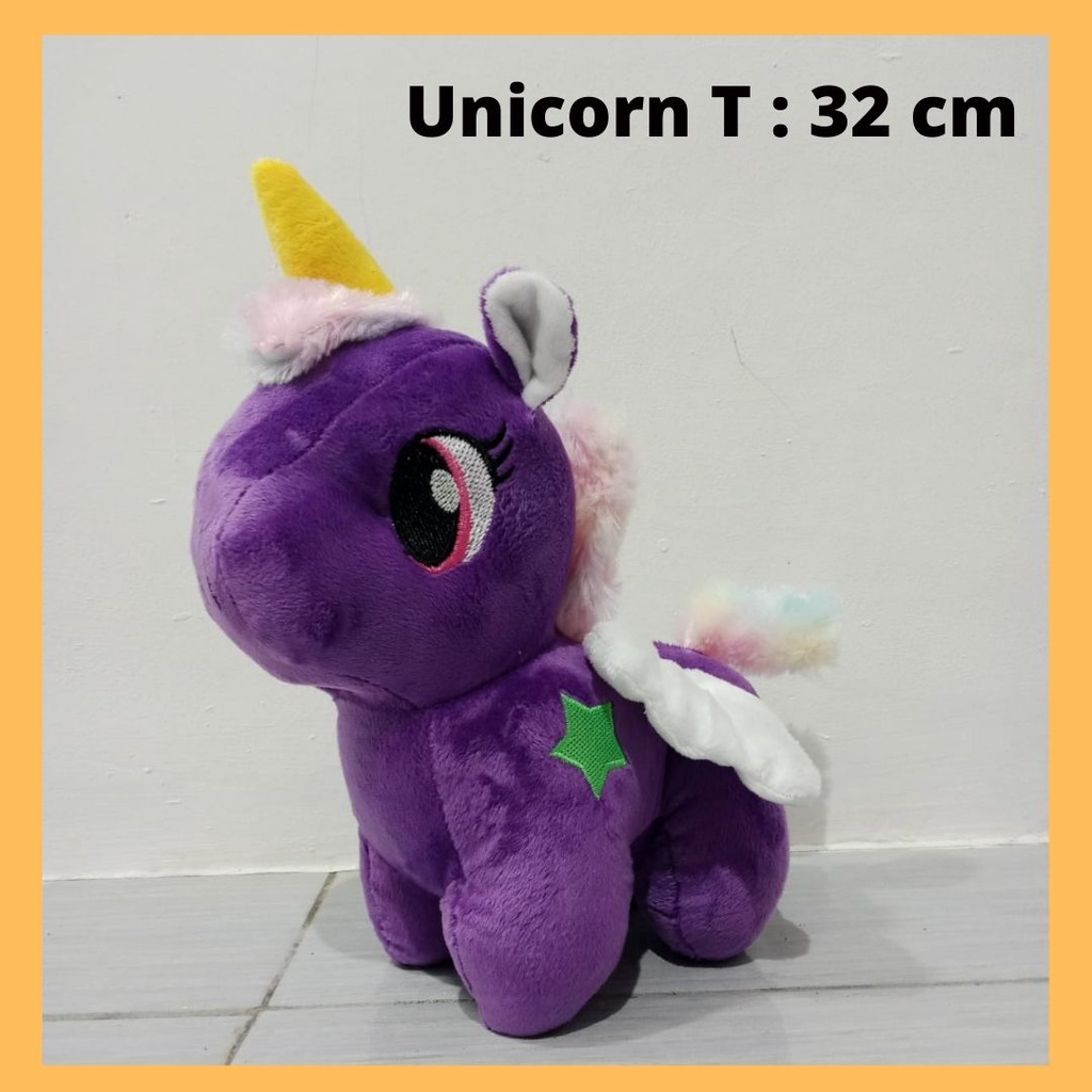Jual Boneka Kuda Pony Unicorn Poni Bertanduk Ukuran L T: 35 cm Bahan ...
