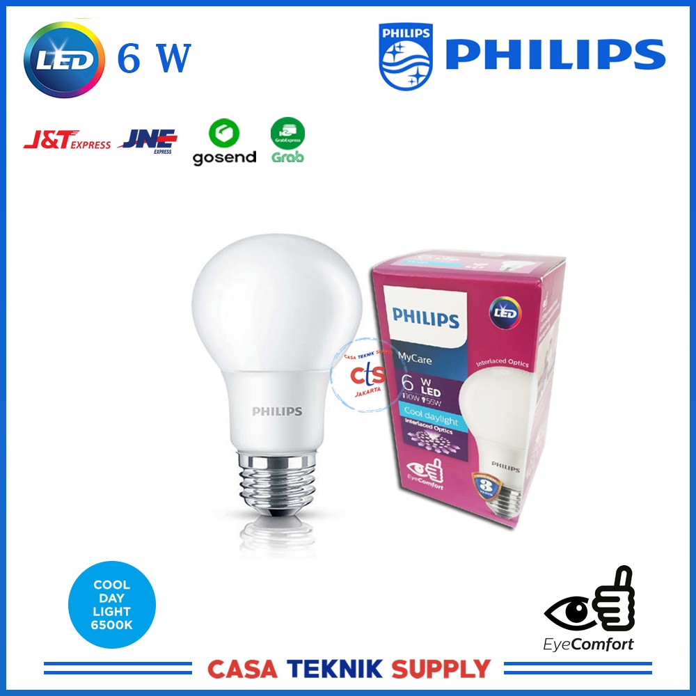 Jual Lampu Philips LED 6 Watt 6Watt 6 W 6W Putih | Shopee Indonesia