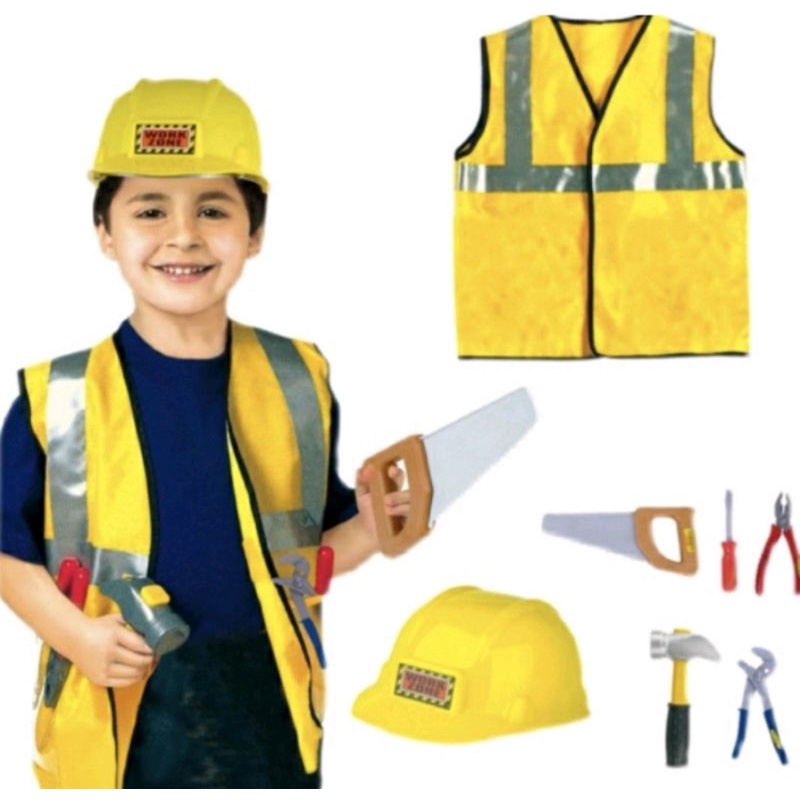 Jual kostum profesi pekerja bangunan / costume construction worker kiss ...