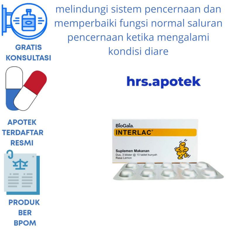 Jual interlac (obat Pencernaan) 10 tab strawberry | Shopee Indonesia