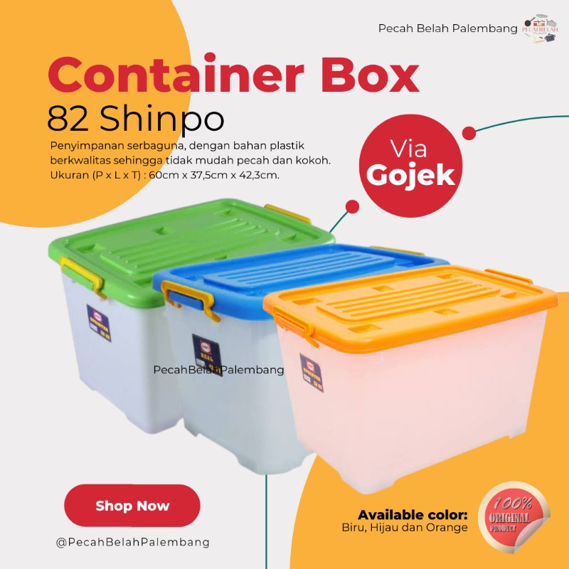 Jual Container Box / Tempat Penyimpanan 82lt Shinpo | Shopee Indonesia