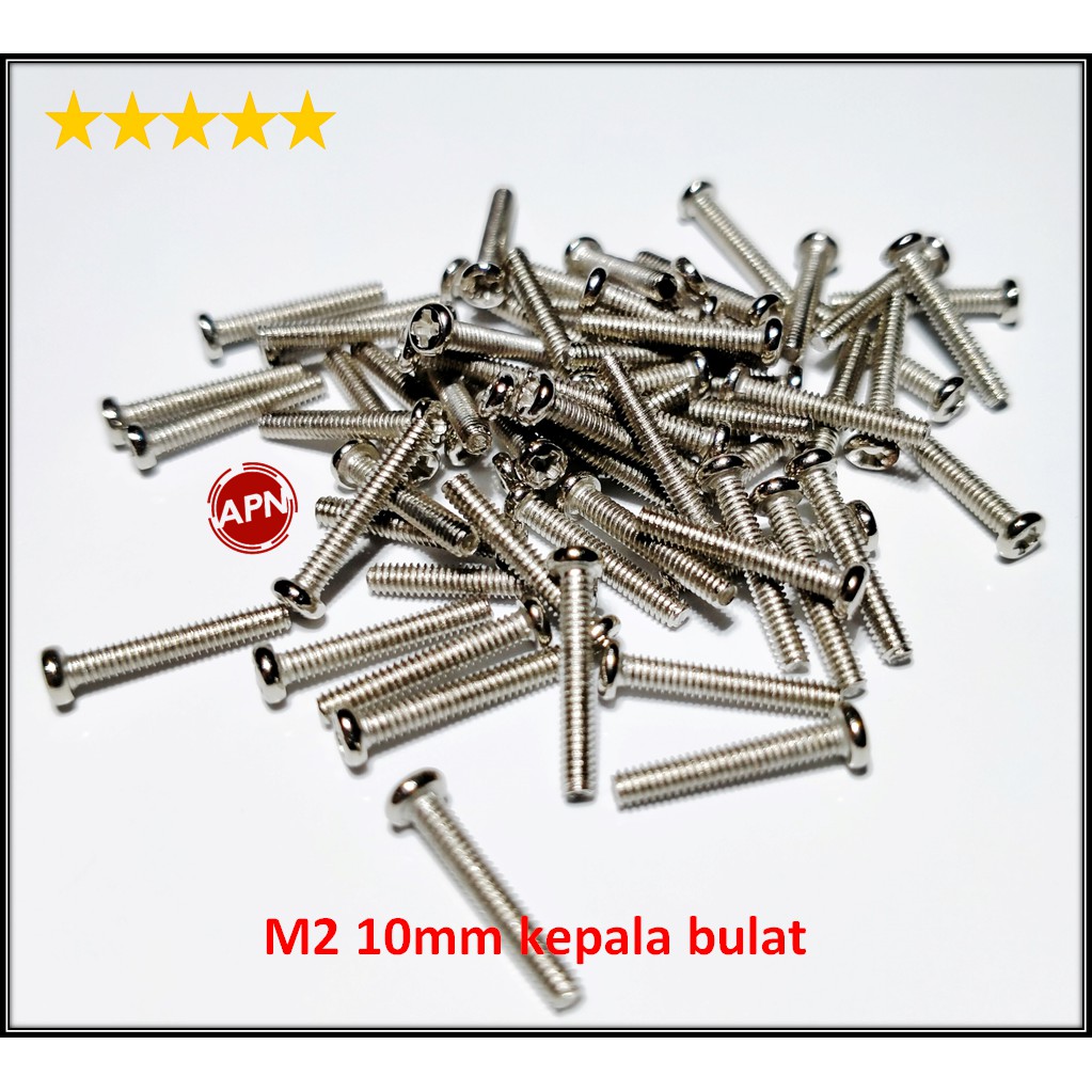 Jual BAUT / SCREW M2 10MM KEPALA BULAT | Shopee Indonesia