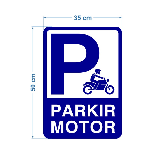 Jual Promo RAMBU PLANG PARKIR MOTOR 35CM X 50CM PLAT ALUMUNIUM Elegan ...