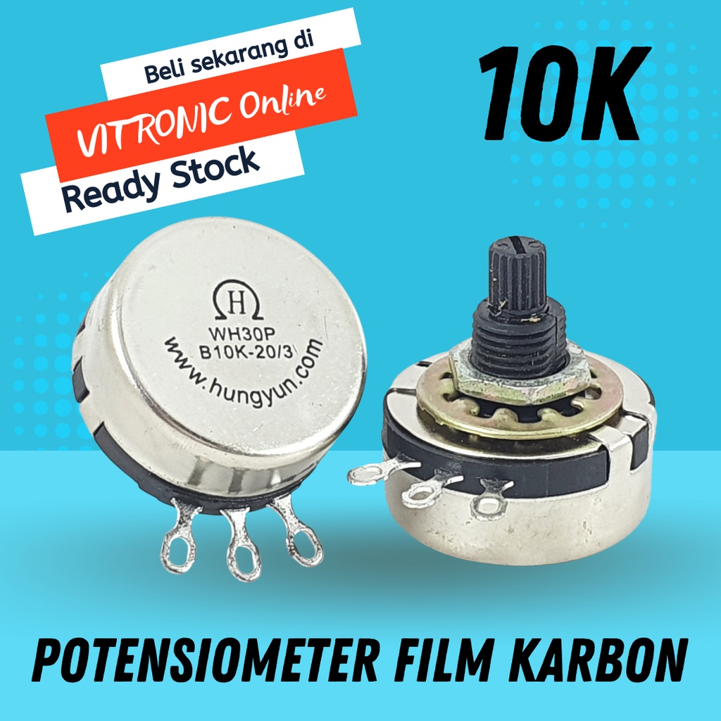 Jual Potensio WH30P 3 pin 10k 2W Drat Mono Besar Nikelin Kaki 3 ...
