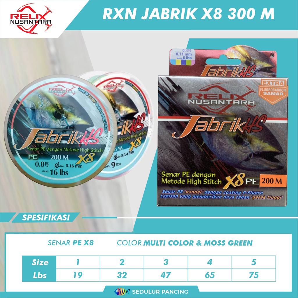 Jual JABRIK HS SENAR PE X8 RELIX NUSANTARA CONNECTING 100 METER CONNECTING MOSS GREEN 100 M PACK ...