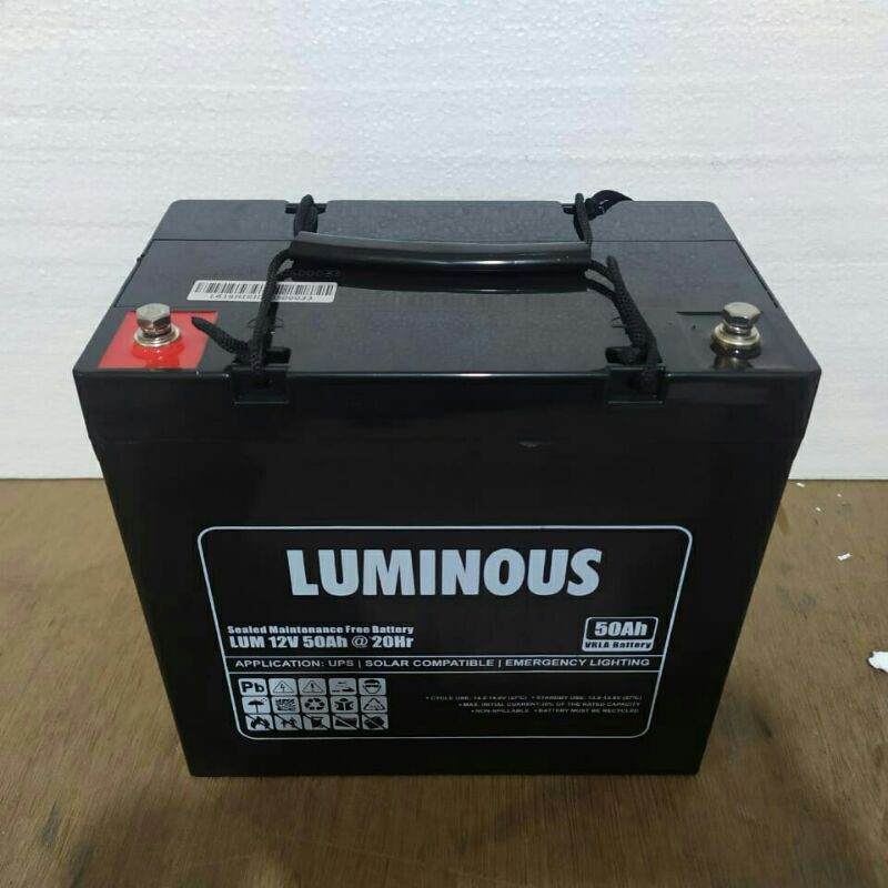 Jual Battery /aki kering merk luminous 12v 50ah | Shopee Indonesia