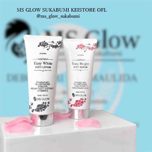 Jual PAKET EASY WHITE LOTION AND EASY BRIGHT SERUM MS GLOW ORIGINAN100 ...