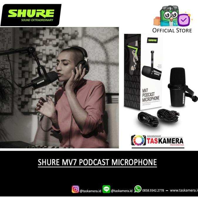 Jual SHURE MV7 Podcast Microphone - SHURE Mic MV7 . | Shopee Indonesia