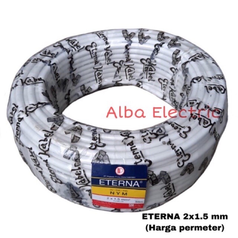 Jual KABEL ETERNA 2x1.5 mm KAWAT TEMBAGA NYM HARGA PERMETER KABEL KAWAT ETERNA 2x1,5mm | Shopee ...