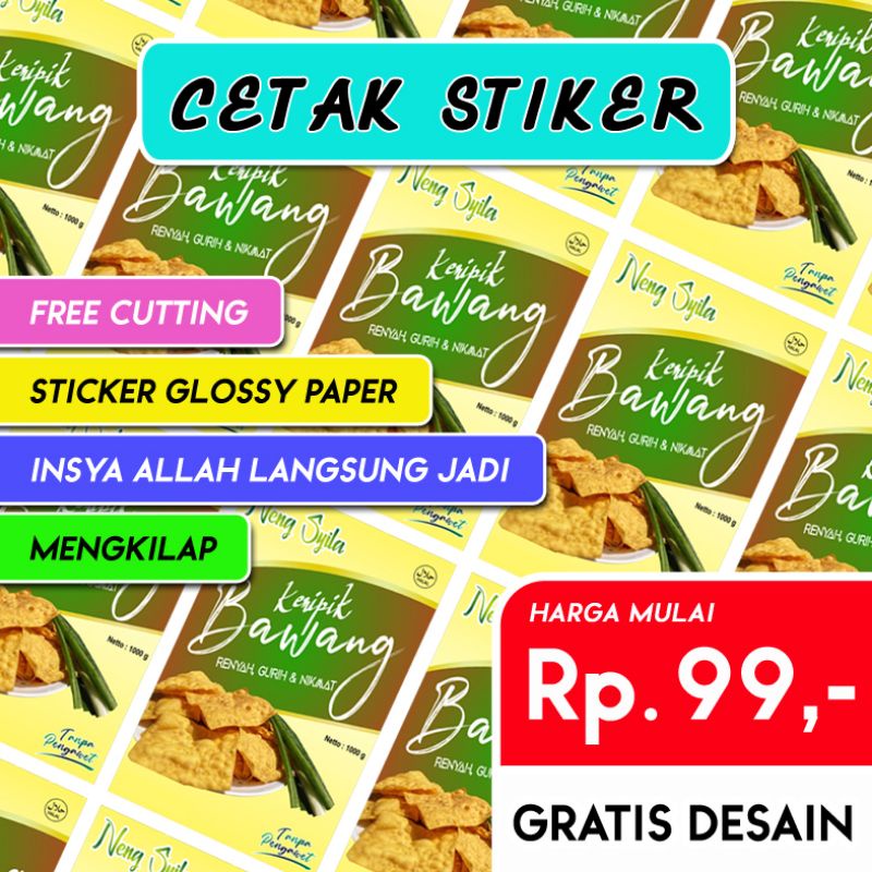 Jual Cetak Print Stiker Sticker Glossy Cutting Label Nama Toko Olshop ...