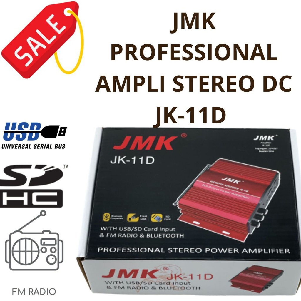 Jual AMPLI MOBIL DC AMPLIFIER STEREO DC JMK JK-11D 2CHANNEL | Shopee ...